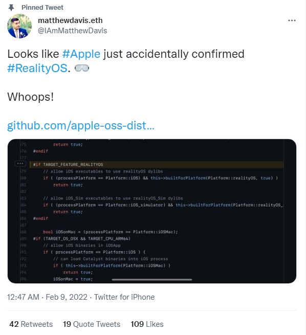 苹果RealityOS在代码中被发现：AR/VR/MR时代终于到来了吗？ - Wwtyrd.com