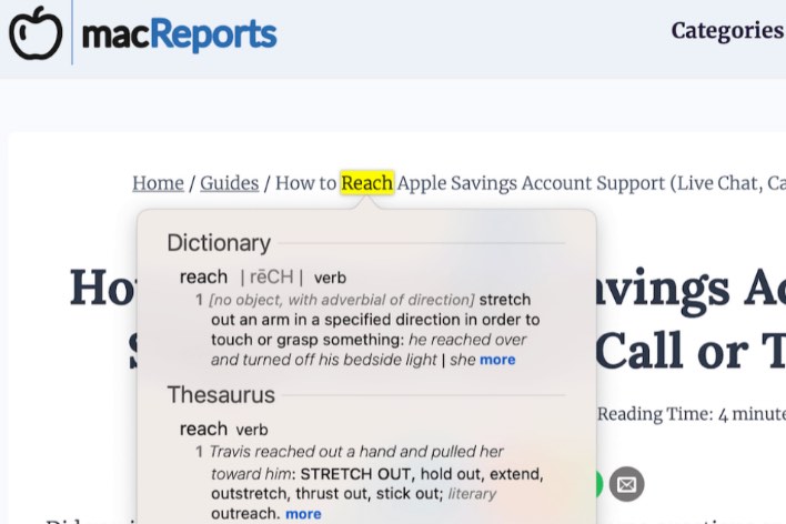 如何在 Mac 上关闭词典弹出窗口 - Wwtyrd.com