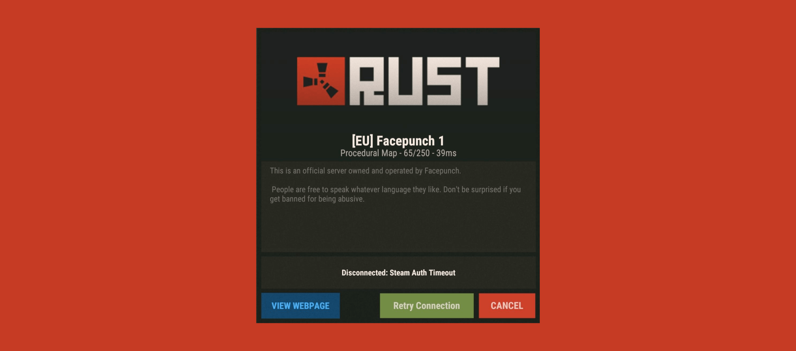如何修复 Rust 中的“Steam Auth Timeout”错误 - Wwtyrd.com