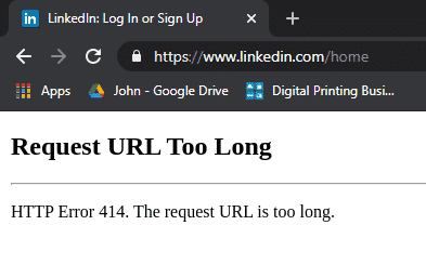 如何修复 LinkedIn 上的 HTTP 错误 414（请求 URL 太长）