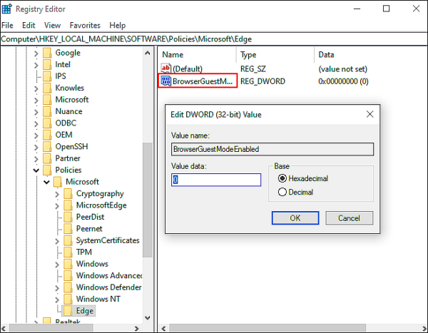 如何在 Microsoft Edge 中禁用访客模式 - Wwtyrd.com